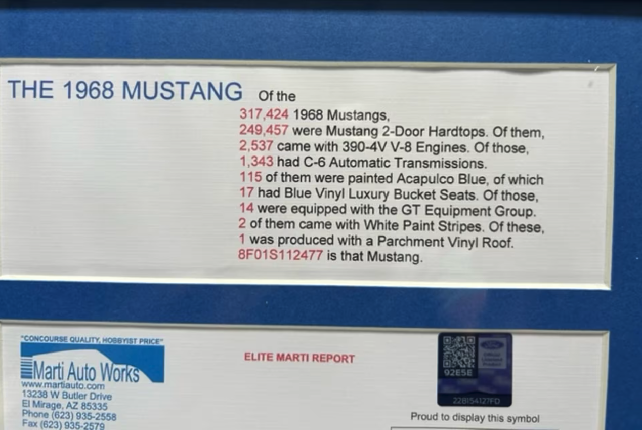 1968 Mustang VIN Decoder - Data Plate and Build Sheet Insights